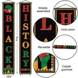 Nepnuser Black History Month Porch Banner African American National Holiday Front Door Welcome Hanging Sign Home Outdoor Decoration