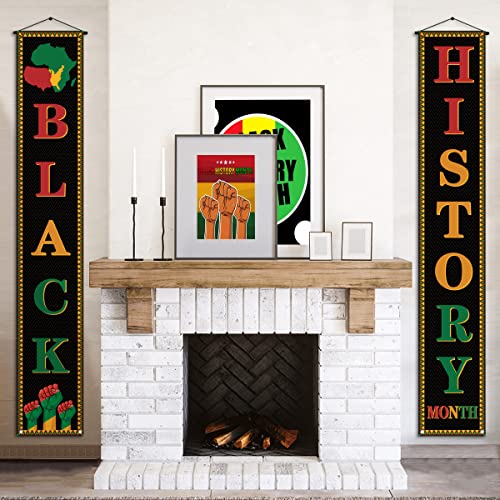 Nepnuser Black History Month Porch Banner African American National Holiday Front Door Welcome Hanging Sign Home Outdoor Decoration