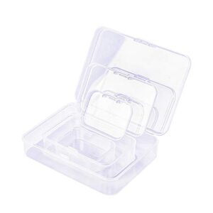 LJY 36 Pieces Mixed Sizes Rectangular Empty Mini Plastic Storage Containers with Lids for Small Items and Other Craft Projects (Clear)