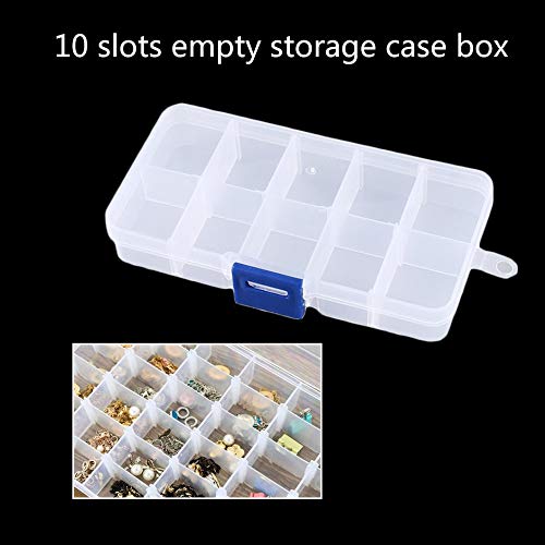 Tatoonly Superjiuex 10 Compartment Slots Cells Portable Tool Box Electronic Parts Screw Beads Ring Jewelry Plastic Storage Box Container Holder