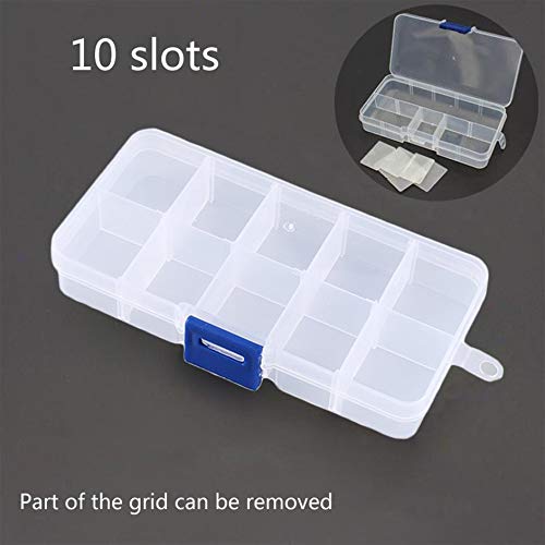 Tatoonly Superjiuex 10 Compartment Slots Cells Portable Tool Box Electronic Parts Screw Beads Ring Jewelry Plastic Storage Box Container Holder