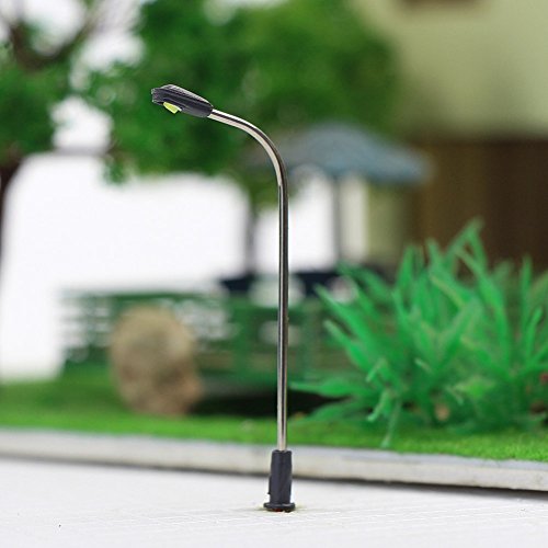 LQS05 10pcs Model Railway Train Lamp Post 3.6cm or 1.42inch Street Light Bright Cool White N Z Scale LEDs New