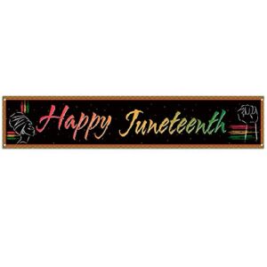 Large Happy Juneteenth Banner for Fence Juneteenth Decoration June 19th Independence Day Decor African Afro American Festival Celebration Supplies