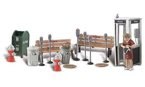 Woodland Scenics Street Accessories (Benches, Fire Hydrants, Parking Meters etc.) O Scale