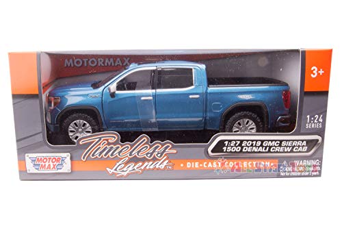 2019 GMC Sierra 1500 Denali Crew Cab - Blue 1:24-1:27 Scale Diecast Model by Motormax 79362