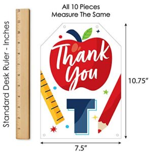 Big Dot of Happiness Thank You Teachers - Hanging Vertical Paper Door Banners - Teacher Appreciation Wall Decoration Kit - Indoor Door Decor