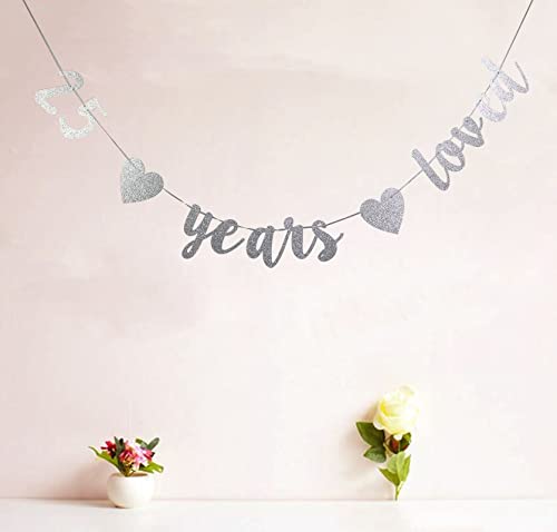 StarsGarden Glitter 25 Years Loved Banner – It's My Fabulous 25th Banner -25th Birthday Banner Decorations - Cheers to 25 Years Milestone Happy Birthday Decorations(Silver 25)