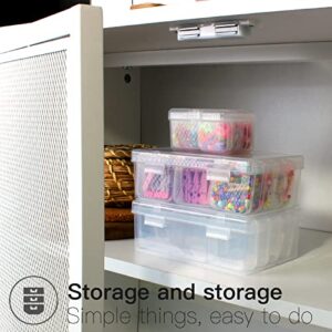 SKNBC 6 Pieces Small Clear Plastic Beads Storage Containers Box with Hinged Lid for Storage, 6 Mini 1 Big Plastic Craft Storage Boxe for Small Items and Other Craft Projects