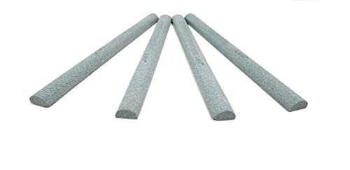 Creator's Abrasive Stones - Four Pack - 1/2" Half Diameter X 5.75" Long - Knock Off Sharp Edges On Stained Glass and Glass Bottle Cutting Projects - 180 Grit