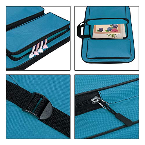 A3 Art Portfolio Carry Case Bag Student Drawboard Tote Handheld Storage Portable Shoulder Lightweight Box for 8k Sketch Pad Artist Drawing Painting Supplies