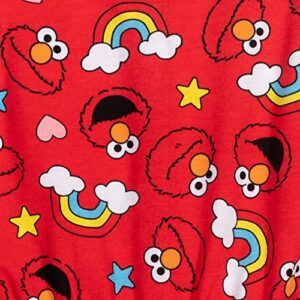 Sesame Street Elmo Baby Girls French Terry Ruffle Romper Red 24 Months