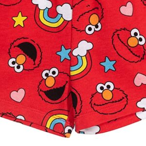 Sesame Street Elmo Baby Girls French Terry Ruffle Romper Red 24 Months