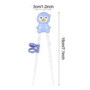 Learning Chopsticks Cartoon Training Tableware Kids Baby Eating Helper(type 2,blue)