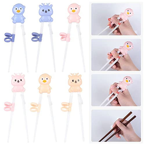 Learning Chopsticks Cartoon Training Tableware Kids Baby Eating Helper(type 2,blue)