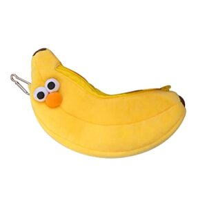 cmfyart creative cute novelty funny face simulation food fruit chicken leg yellow banana character soft stuffed surface clothes zipper pencil box pencil case pencil holder pouch – yellow banana