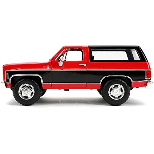 Jada Toys Just Trucks 1:24 1980 Chevrolet Blazer K5 Die-cast Car Red/Black, Toys for Kids and Adults