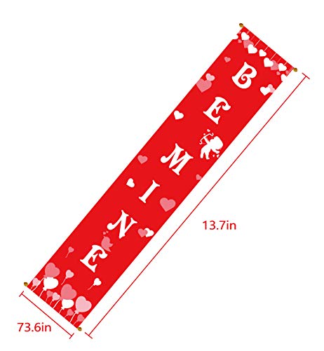 Valentine’s Day Banner Decorations -V-Day Porch Sign Door House Party Decor Supplies