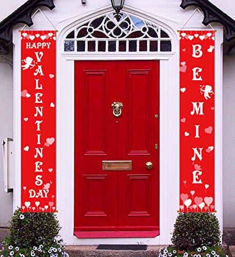 Valentine’s Day Banner Decorations -V-Day Porch Sign Door House Party Decor Supplies