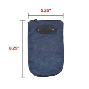 Hide & Drink, Scribbler Pouch Handmade from Waxed Canvas (Blue Mar)