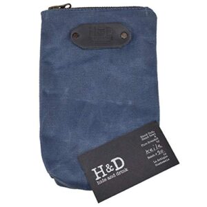 Hide & Drink, Scribbler Pouch Handmade from Waxed Canvas (Blue Mar)