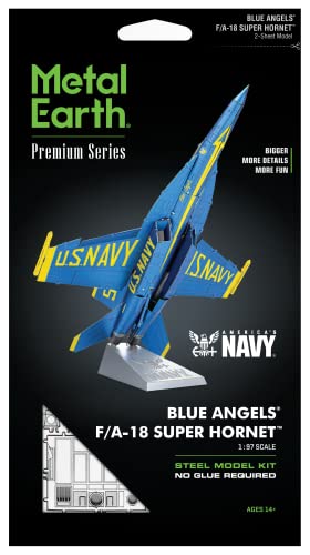 Metal Earth Premium Series Blue Angels F/A-18 Super Hornet 3D Metal Model Kit Fascinations