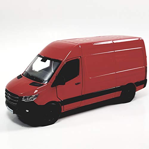 KiNSMART 2019 Mercedes-Benz Sprinter Cargo Van Fire Engine Red 1:48 O Scale Die Cast Metal Model Toy Car w/ Pullback Action