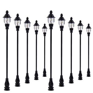 evemodel lqs21 10pcs model railroad train lamp posts led 6.6cm or 2.6inch street light lamps oo / ho scale