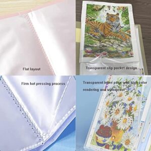 Diamond Painting Storage Presentation Book 2 Pieces A3 30 Clear Pockets Sleeves Protectors Art Portfolio Clear Book, Binder for Artist, Photo Album Refill Page, Large Portfolio Folder(17*12in)