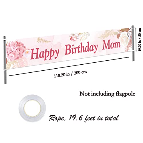 Labakita Large Happy Birthday Mom Banner, Women's Birthday Decorations, Mother Birthday Banner, Happy Birthday Decorations for Women