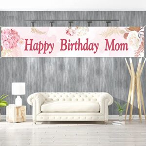 Labakita Large Happy Birthday Mom Banner, Women's Birthday Decorations, Mother Birthday Banner, Happy Birthday Decorations for Women