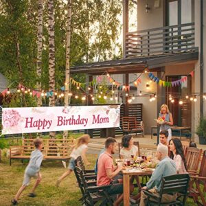 Labakita Large Happy Birthday Mom Banner, Women's Birthday Decorations, Mother Birthday Banner, Happy Birthday Decorations for Women