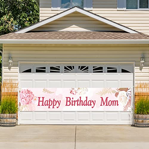 Labakita Large Happy Birthday Mom Banner, Women's Birthday Decorations, Mother Birthday Banner, Happy Birthday Decorations for Women