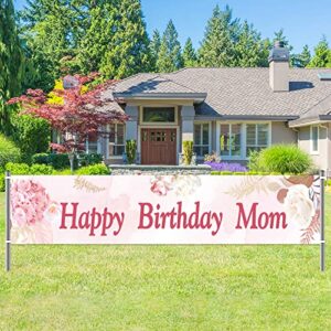 Labakita Large Happy Birthday Mom Banner, Women's Birthday Decorations, Mother Birthday Banner, Happy Birthday Decorations for Women