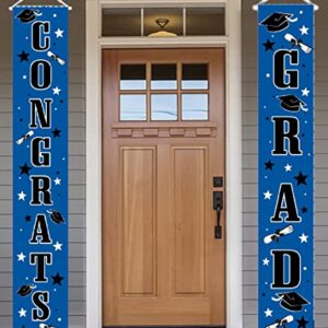 Graduation Porch Banners for Home,Businesses, Schools, Includes Balloons decorations for Class of 2023 (Blue)