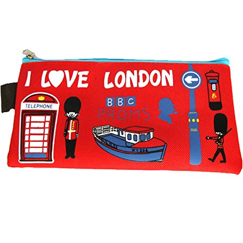 lotusflowert Canvas Pencil Case,The American Style I Love London Set of 4