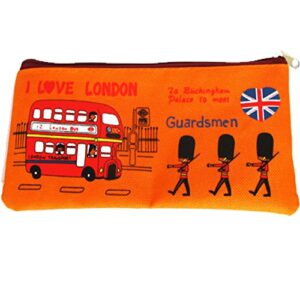 lotusflowert Canvas Pencil Case,The American Style I Love London Set of 4