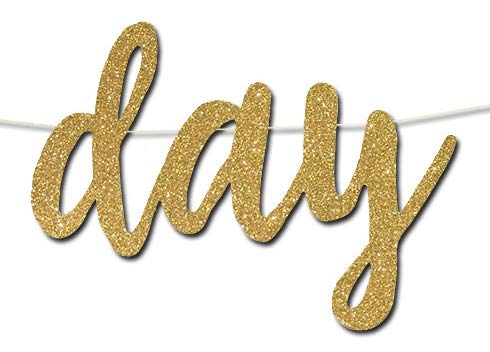 Best Day Ever Banner - Premium Gold Glitter Cardstock Paper - Larger Text For Better Visibility - Perfect Decoration For Bridal Shower, Engagement, Bachelorette, Wedding Party