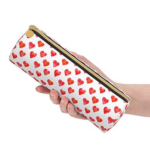 Love Heart Pencil Case Women Pen Pouch Simple Carrying Box for Adult With Smooth Zipper Durable Lightweight for Office Organizer Storage Bag