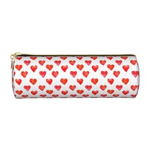 Love Heart Pencil Case Women Pen Pouch Simple Carrying Box for Adult With Smooth Zipper Durable Lightweight for Office Organizer Storage Bag