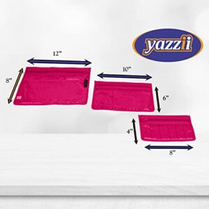 Yazzii Craft Notions Pouch Set (3PC) - Portable & Multipurpose - Sewing Supplies Organizer for Thread Spools, Needles, Beads, Embroidery Floss, Fabric Pieces & More!