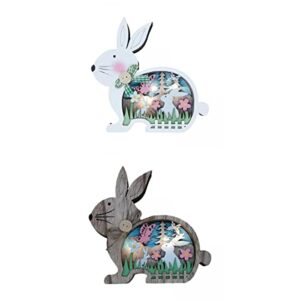 2 easter bunny wooden room children room