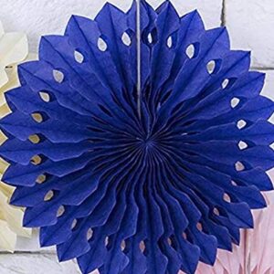 16PCS Yellow Royal Blue Birthday Graduation Party Congrats Grad Decoration Supplies Hanging Paper Fan Rosettes Honeycomb Ball Lanterns Royal Prince Boy Baby Shower Wedding Bridal Shower Photo Backdrop