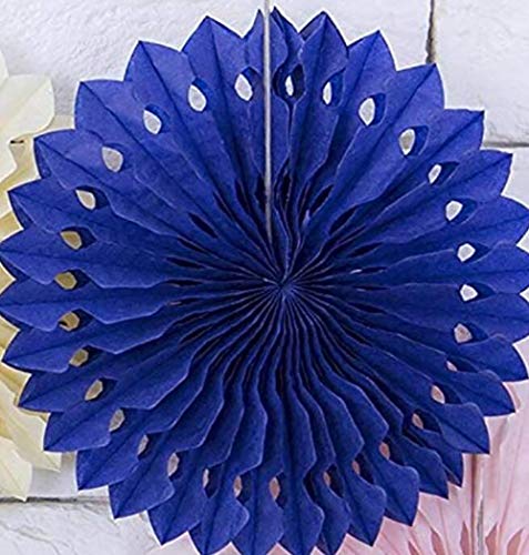 16PCS Yellow Royal Blue Birthday Graduation Party Congrats Grad Decoration Supplies Hanging Paper Fan Rosettes Honeycomb Ball Lanterns Royal Prince Boy Baby Shower Wedding Bridal Shower Photo Backdrop