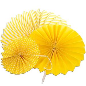 16PCS Yellow Royal Blue Birthday Graduation Party Congrats Grad Decoration Supplies Hanging Paper Fan Rosettes Honeycomb Ball Lanterns Royal Prince Boy Baby Shower Wedding Bridal Shower Photo Backdrop