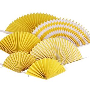 16PCS Yellow Royal Blue Birthday Graduation Party Congrats Grad Decoration Supplies Hanging Paper Fan Rosettes Honeycomb Ball Lanterns Royal Prince Boy Baby Shower Wedding Bridal Shower Photo Backdrop