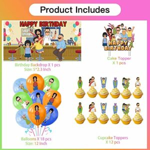 Bob Burgers Party Supplies Decorations Birthday Cake Topper Balloons Banner Backdrop Decor