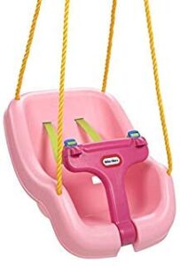 little tikes snug ‘n secure pink swing with adjustable straps, 2-in-1 for baby and toddlers ages 9 months – 4 years