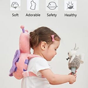 JunNeng Toddler Baby Head Protection Cushion Backpack Wear,Pink Butterfly