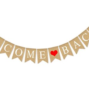 SWYOUN Burlap Welcome Back Banner Back to Home School Office Party Supplies Garland Decoration