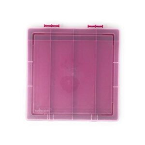 9" Square Fuchsia Plastic Hobbies & Crafts Organizer Storage Case with 8 Dividers for Odds and Ends